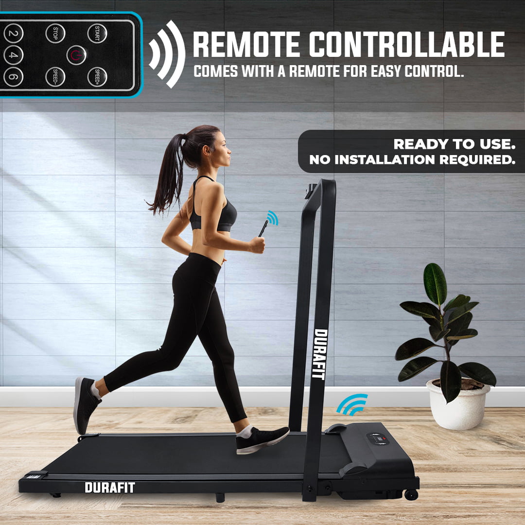 Durafit Compact Black | 2.5 HP Peak DC Motorized Treadmill | Home ...