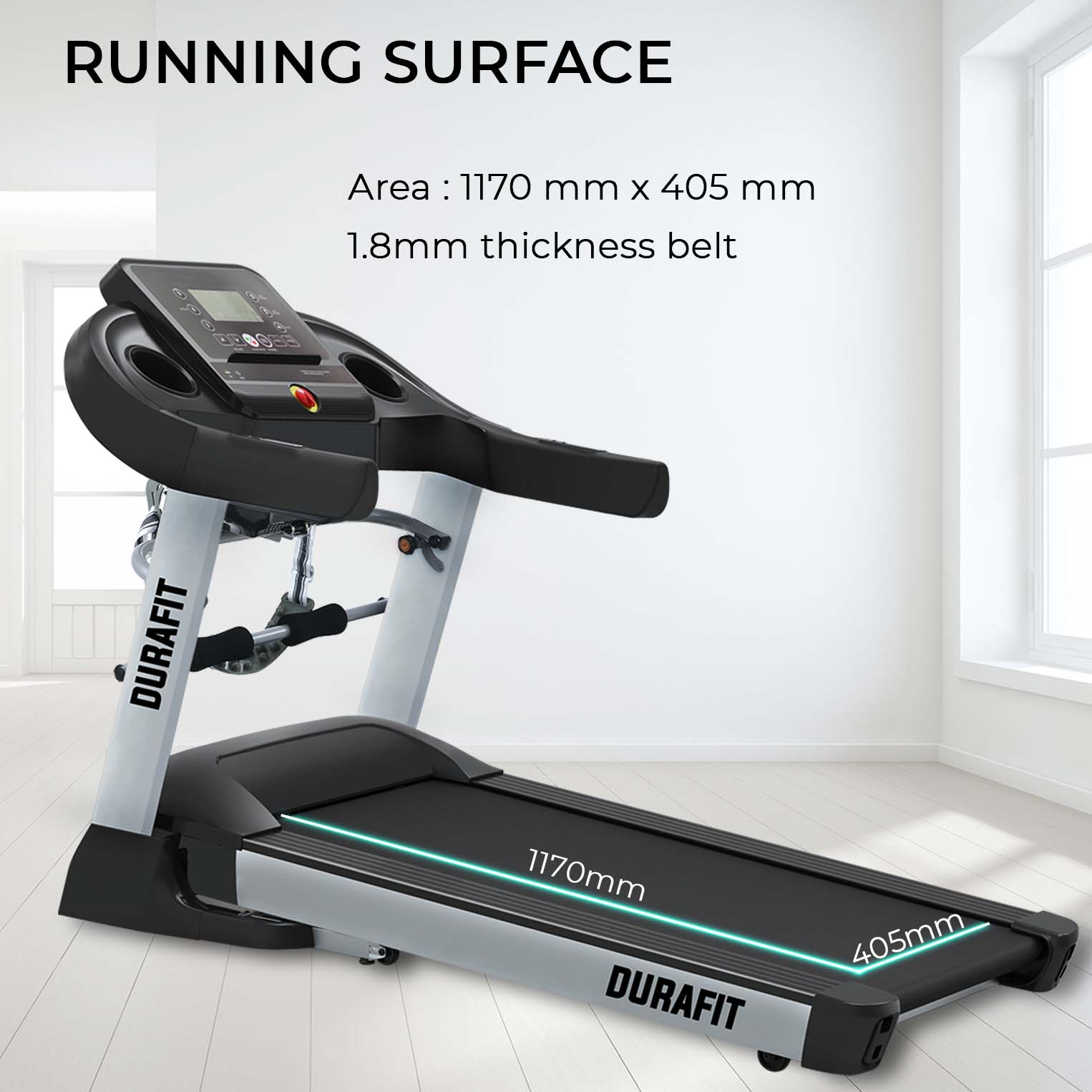 Durafit Surge Multifunction | 4 HP Peak DC Motorized Foldable Treadmill ...