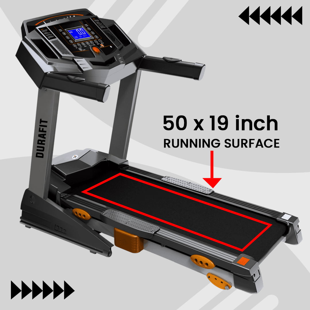Durafit Heavy | 5 HP Peak DC Motorized Treadmill | Manual Incline ...