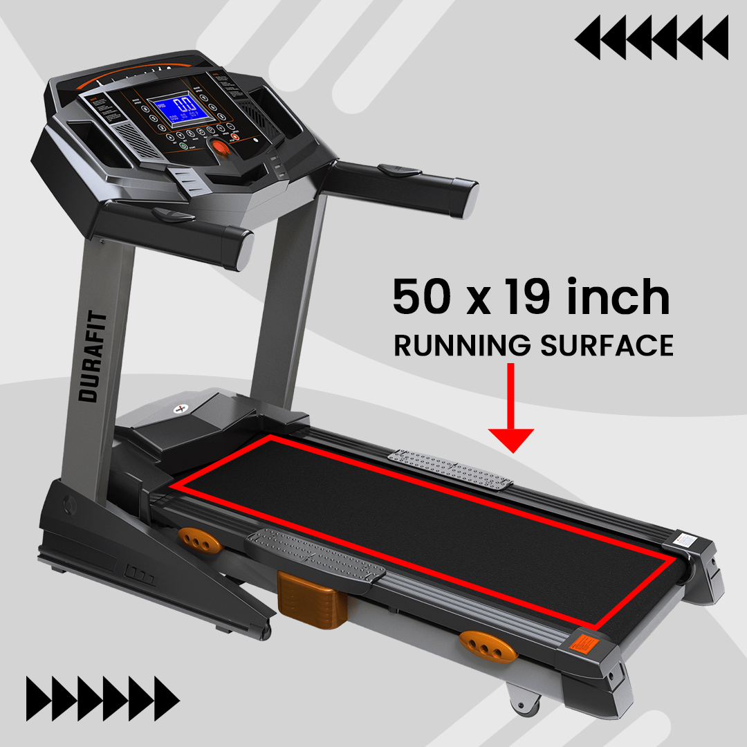 Durafit Heavy Hike | 5 HP Peak DC Motorized Foldable Treadmill | Auto ...